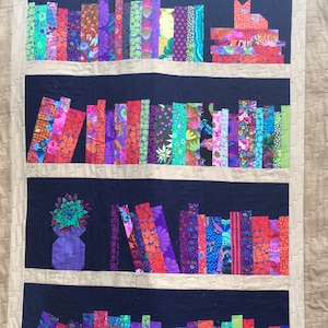 Kaffe Fassett Bookcase/library Quilt/ Wall Hanging Ready to Ship - Etsy