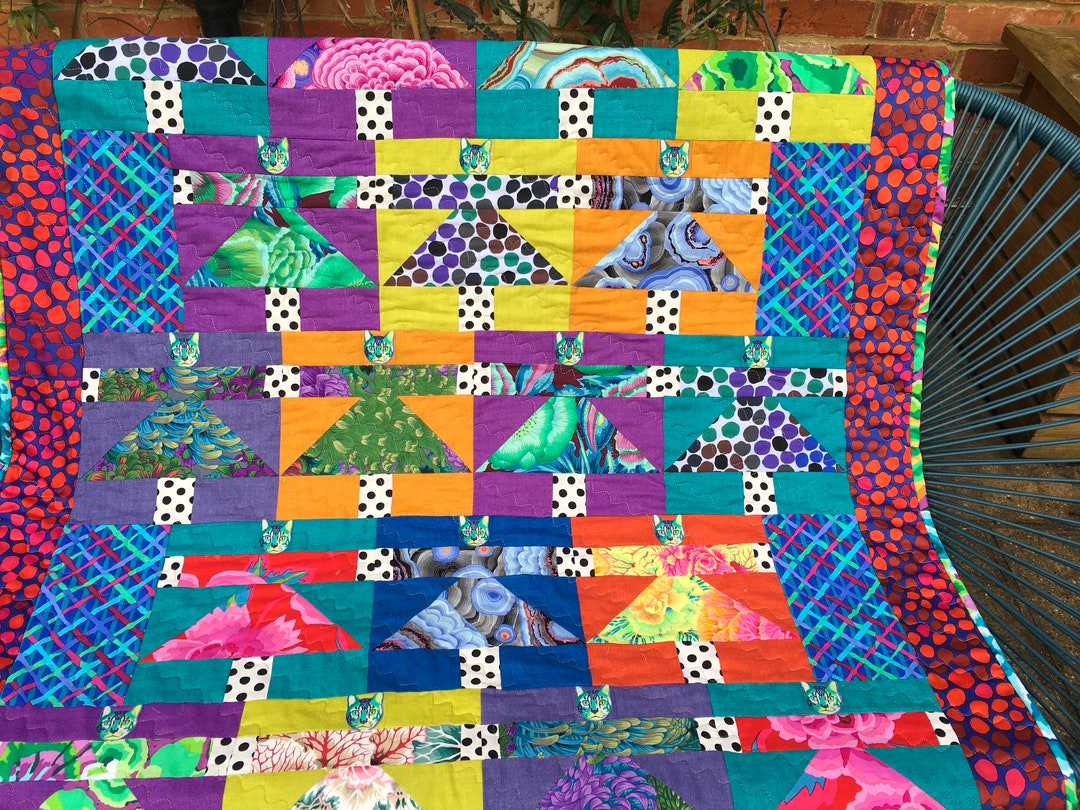 Kaffe Fassett Paper Dolls and Cats Quilt/throw/lap Quilt/child Quilt - Etsy