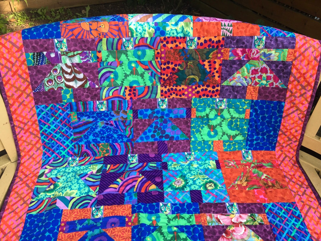 Kaffe Fassett Paper Dolls and Cats Quilt/throw Child Quilt - Etsy