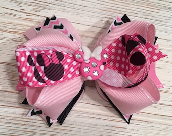 Minnie Mouse Hair Bow, Minnie Mouse Hairbow, Minnie Mouse Hair Clip ...