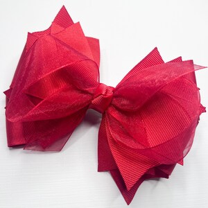 5" Solid Red Boutique Hair Bow, Red Hair Bow, Red Hairbow, Red Hair ...