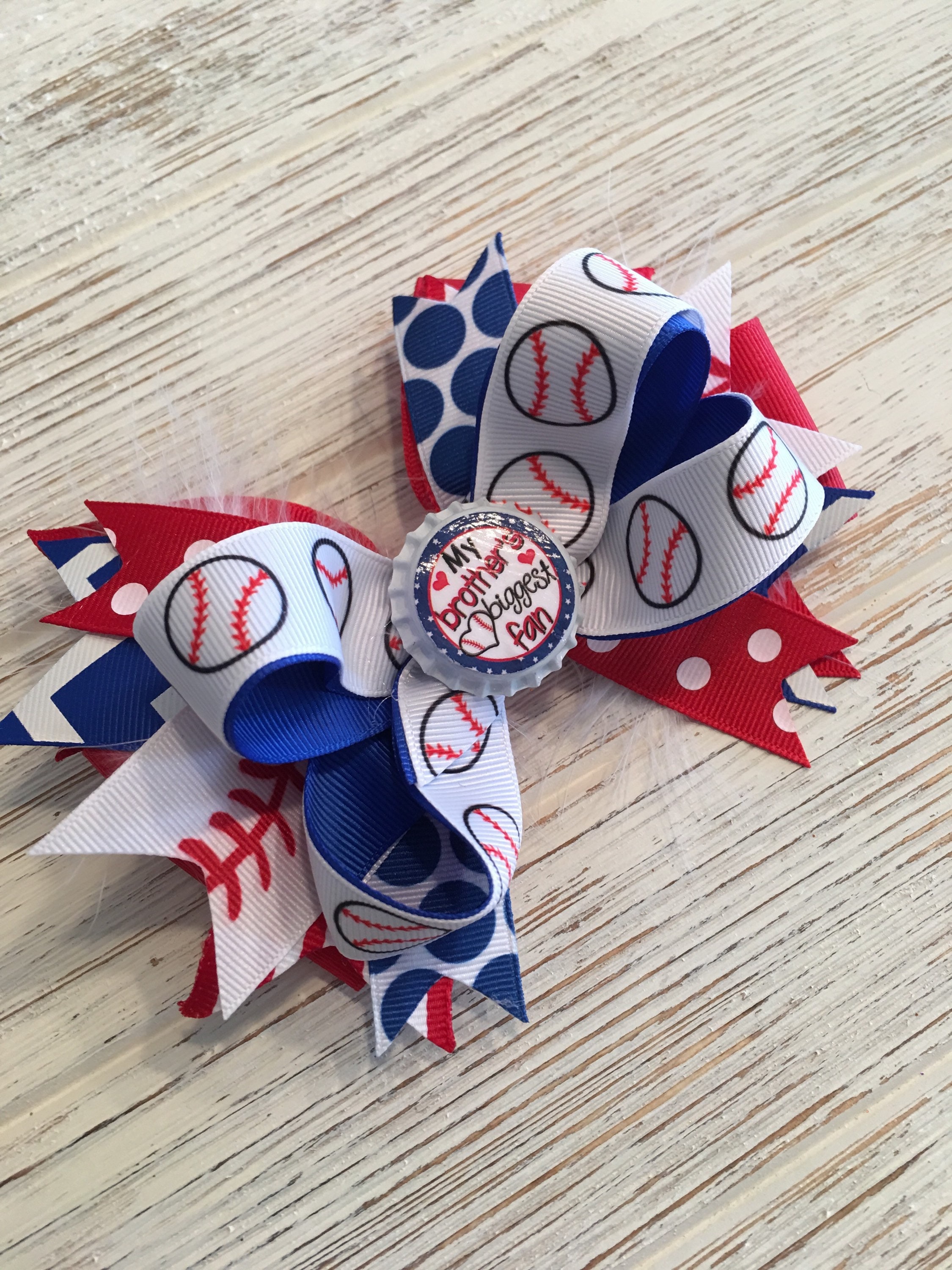 Baseball Hair Bow Baseball Hairbow Baseball Hair Clip Red - Etsy