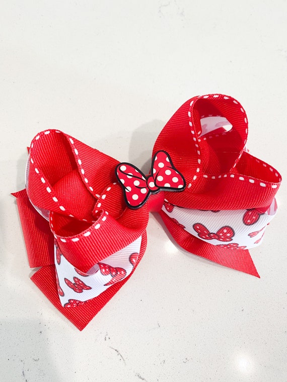 Minnie Mouse Hair Bow Minnie Mouse Hairbow Minnie Mouse Hair - Etsy