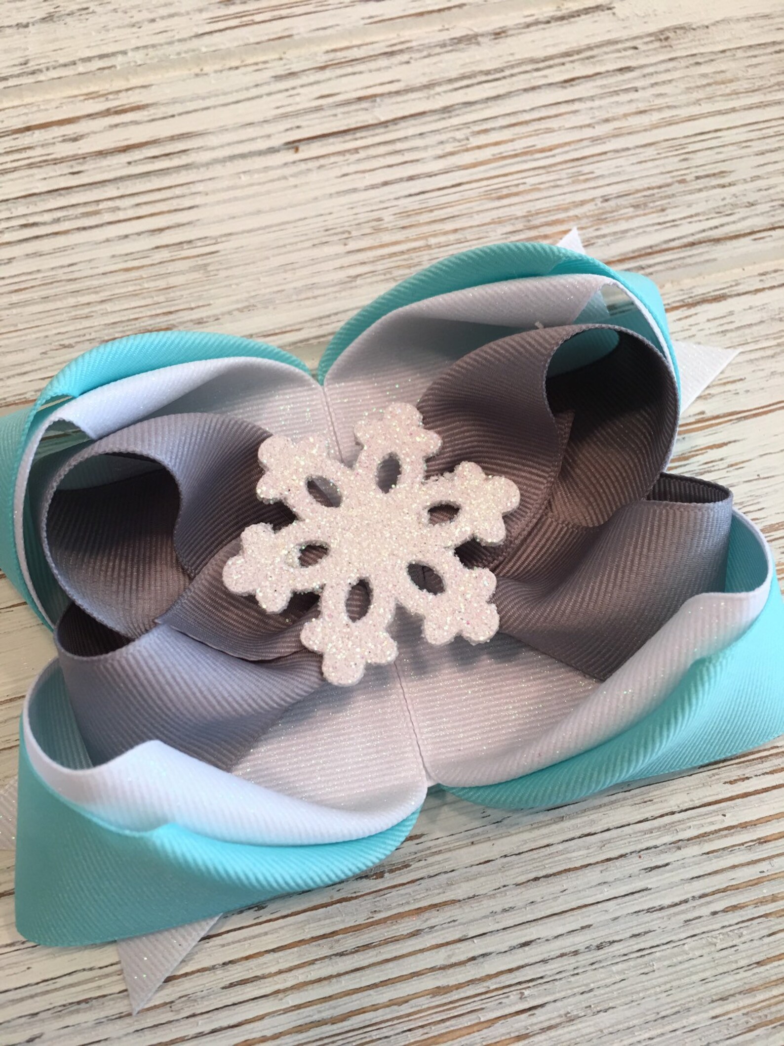 Made to Match Ricrac & Ruffles Ice Princess Hair Bow Ice - Etsy