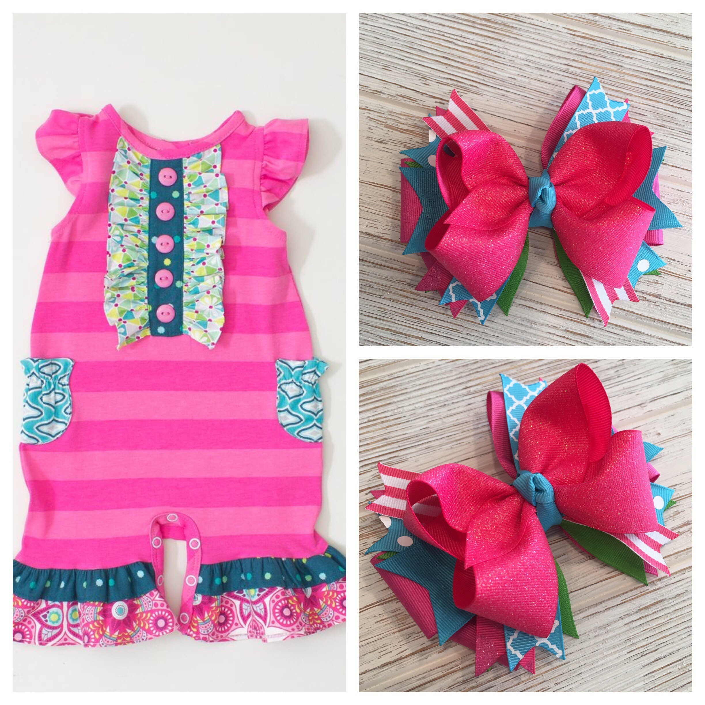 Made to match RicRac and Ruffles Fit & Bloom hair bow Fit and | Etsy