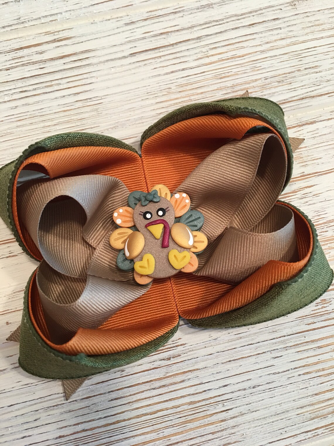 Made to Match Ricrac & Ruffles Turkey Trot Hair Bow Turkey - Etsy