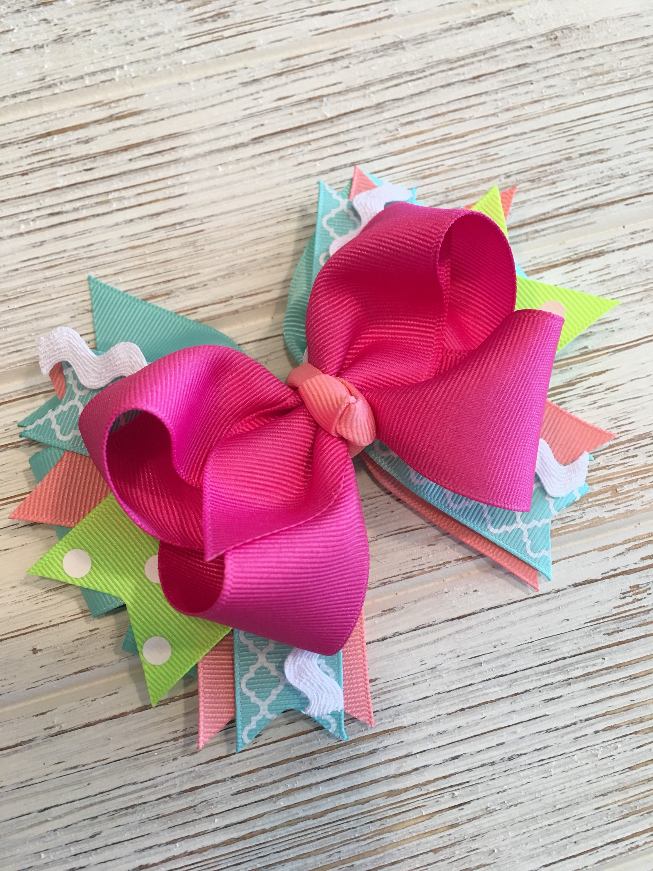 Made to Match Ricrac & Ruffles Botanical Hair Bow Botanical - Etsy
