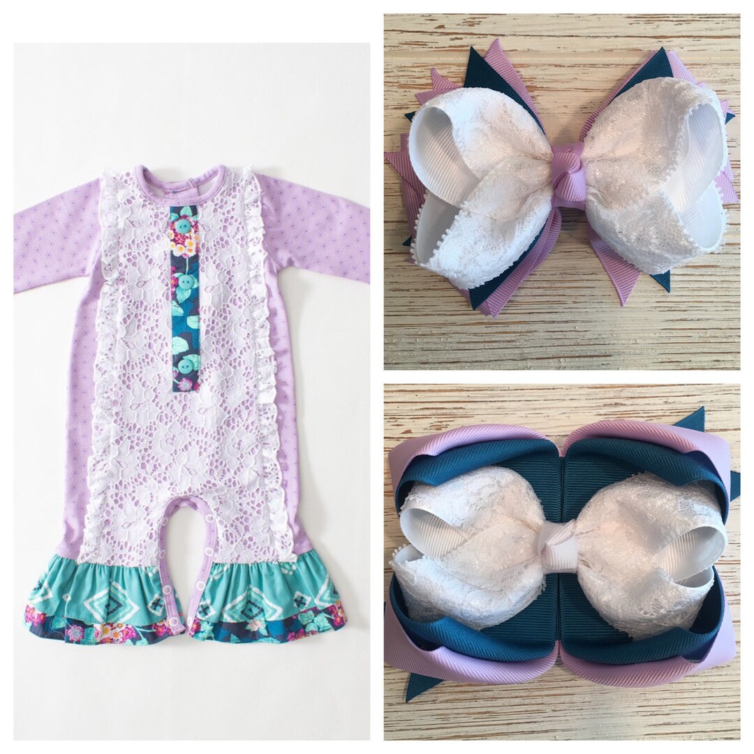 Made to Match Ricrac & Ruffles in the Mix, Purple Hairbow, Ricrac Hair ...