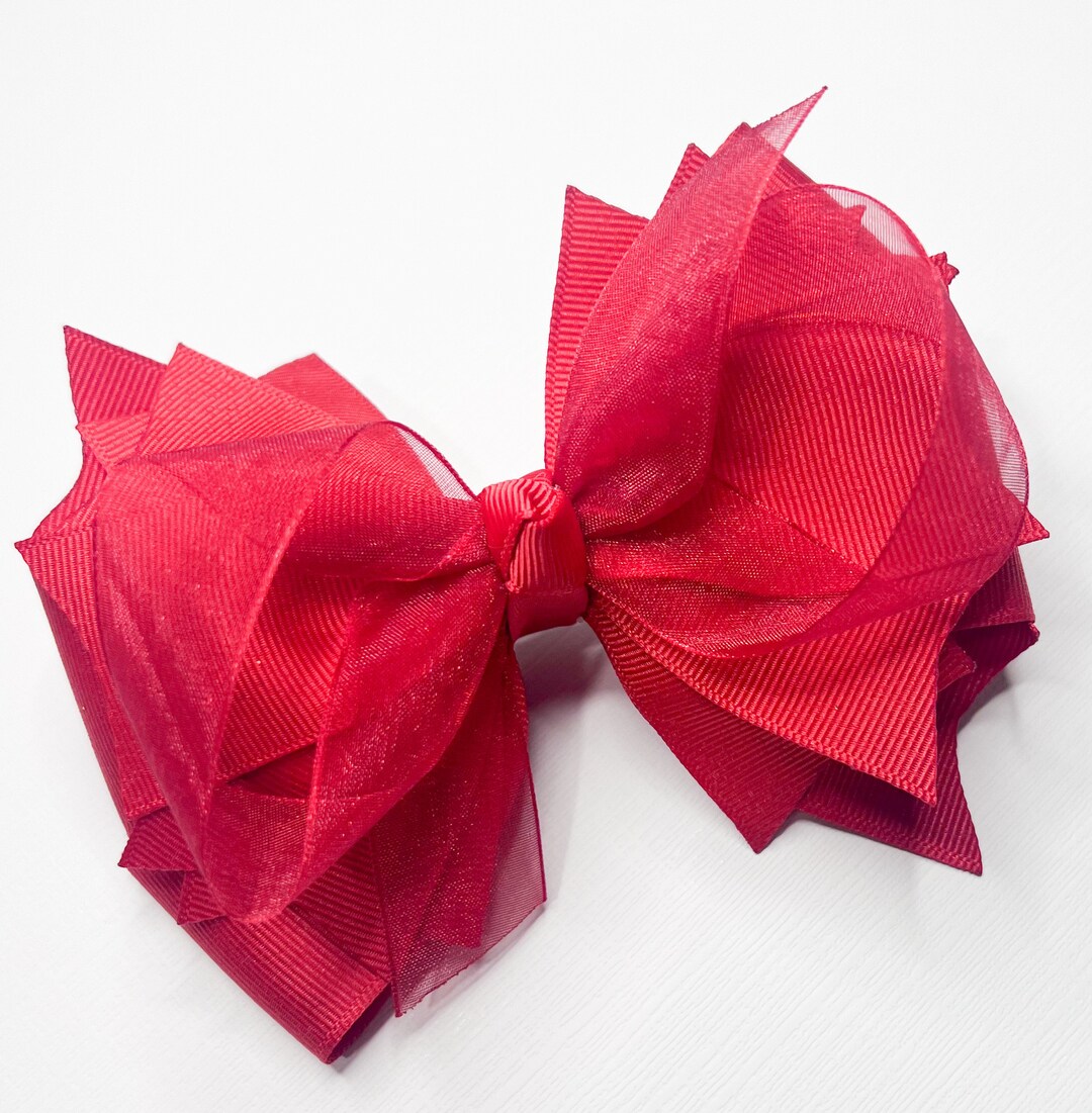 5" Solid Red Boutique Hair Bow, Red Hair Bow, Red Hairbow, Red Hair ...
