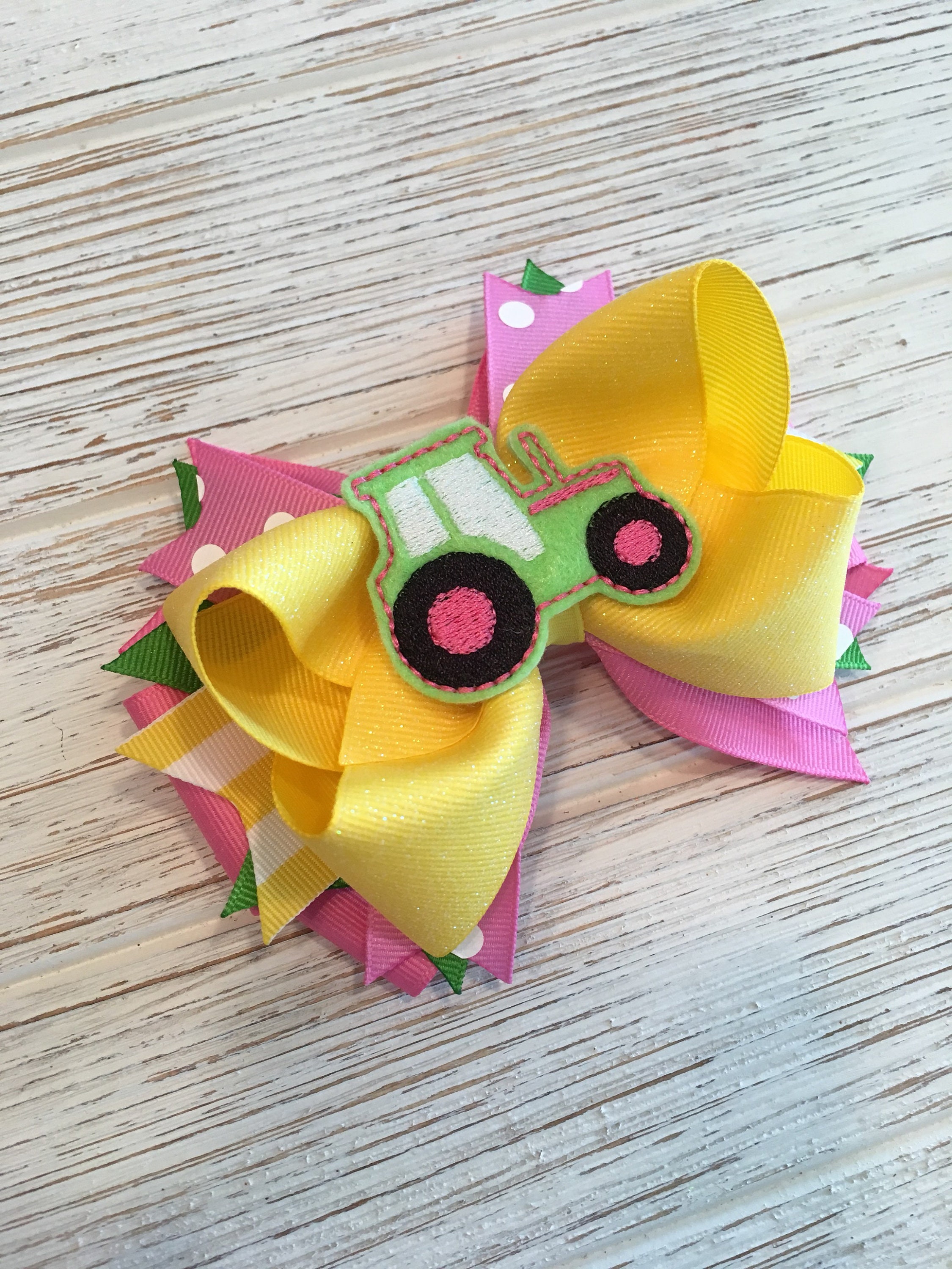 Made to Match Ricrac & Ruffles Country Fields Hair Bow, Country Fields ...
