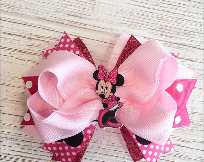 Minnie Mouse Hair Bow, Minnie Mouse Hairbow, Minnie Mouse Hair Clip ...