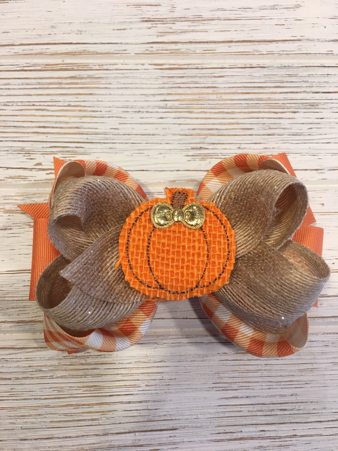 Made to match RicRac & Ruffles Perfect Pumpkin hair bow | Etsy