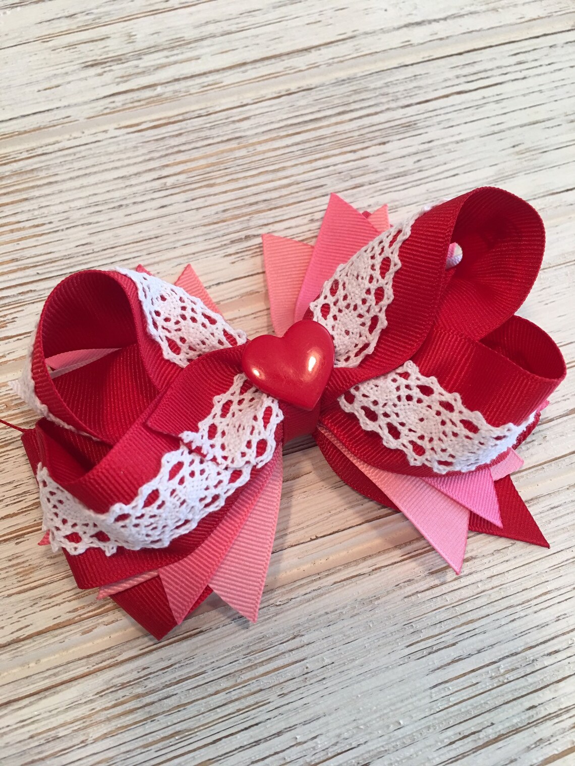 Made to Match Ricrac & Ruffles Ruby Hair Bow, Ruby Hairbow, Ricrac Hair ...