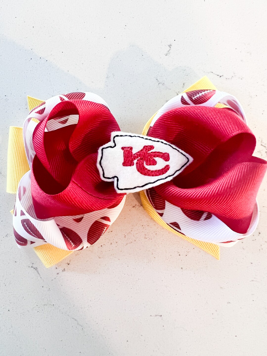 KC Chiefs Hair Bow, Chiefs Hairbow, Chiefs Hair Bow, Chiefs Hair Clip ...