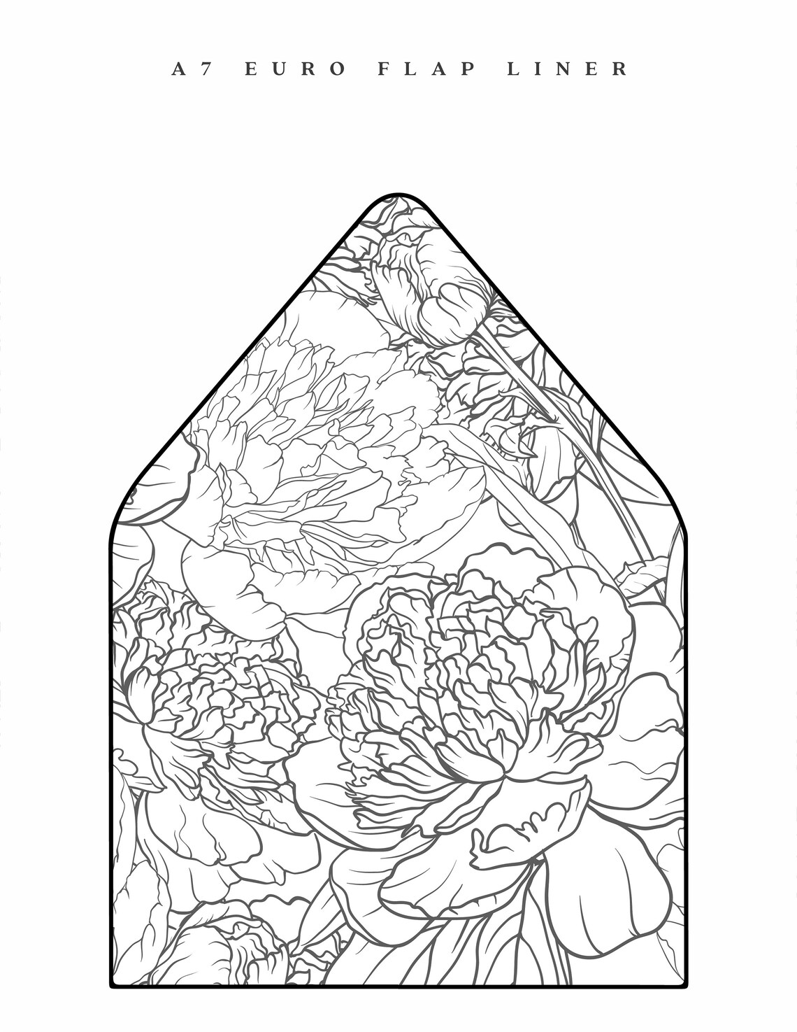 Peony Lines Envelope Liner | Printable Wedding Invitation Envelope ...