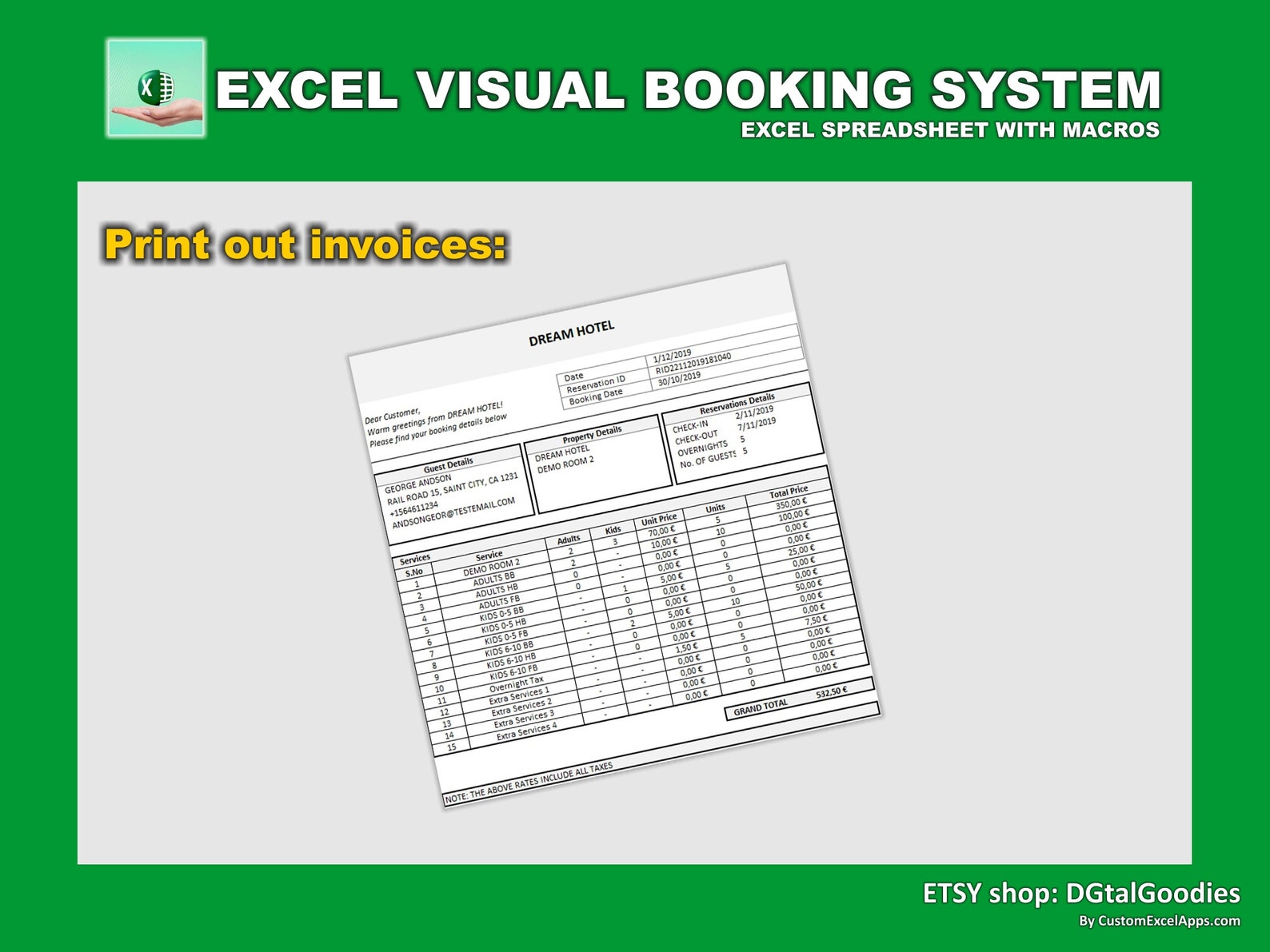 EXCEL Visual Booking System for Property Owners & AIRBNB Hosts | Full ...