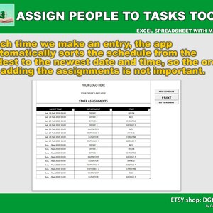 Assigning Staff to Tasks / Departments Excel Template Task Scheduler ...