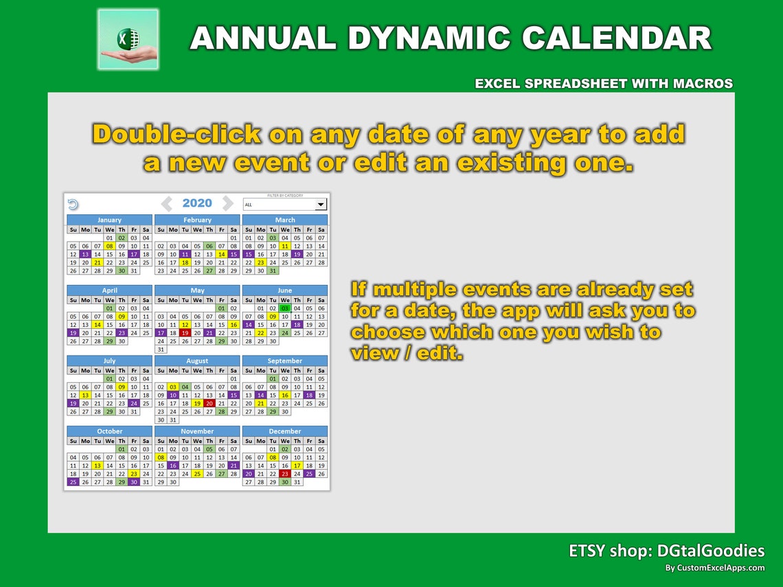 Annual Dynamic Planner in Excel | Very Powerful and User-friendly ...