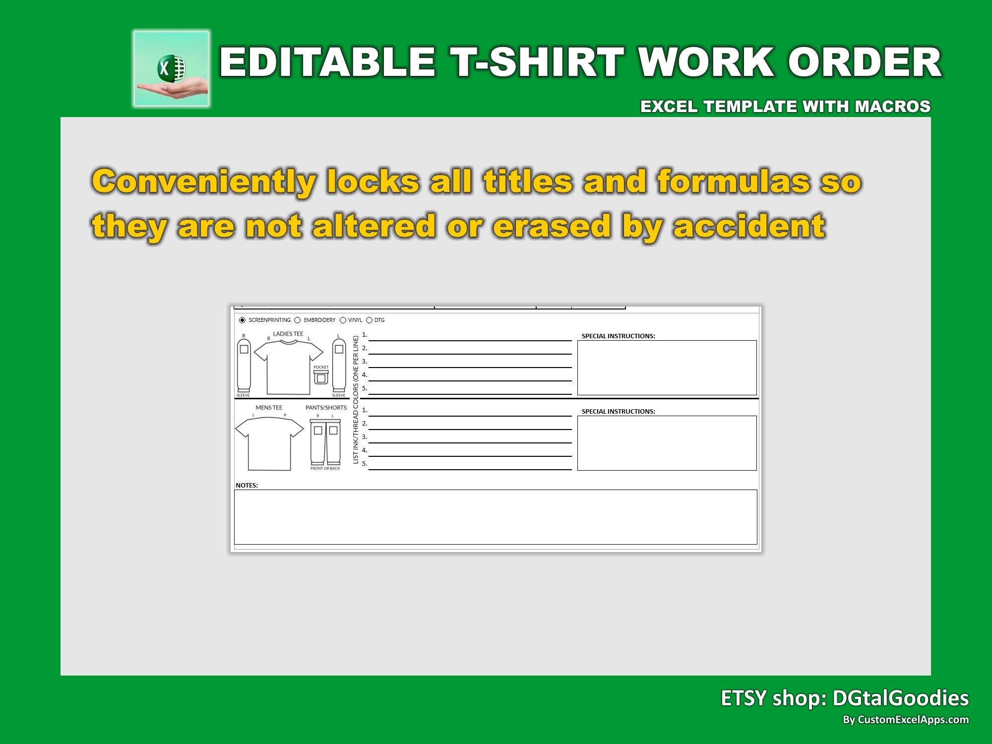 Professional Fillable/editable/printable Custom T-shirt Work Order ...