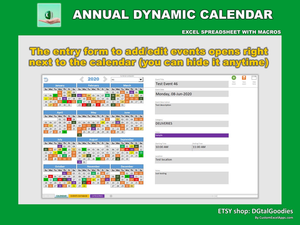 Annual Dynamic Planner in Excel | Very Powerful and User-friendly ...