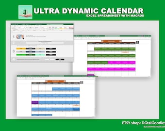 Annual Dynamic Planner in Excel Very Powerful and User-friendly With Colors and Categories ...