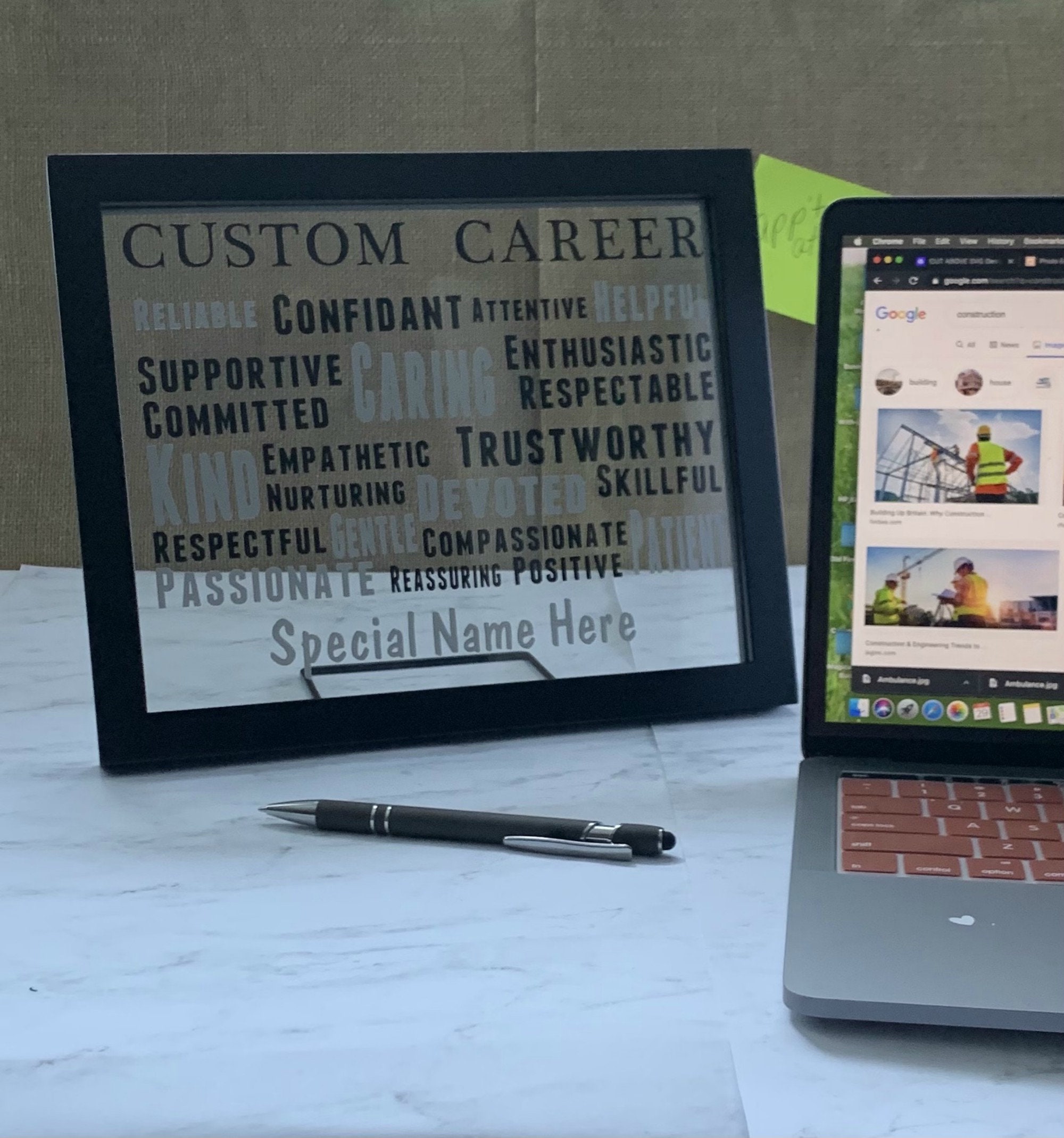 Custom Career Appreciation Plaque With Descriptive Words of - Etsy