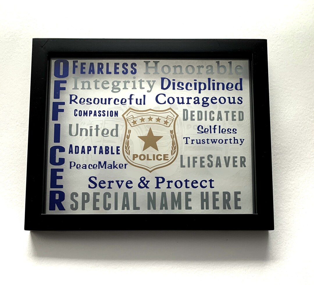 Personalized Police Officer Plaque With Words of Affirmation for a Gift ...