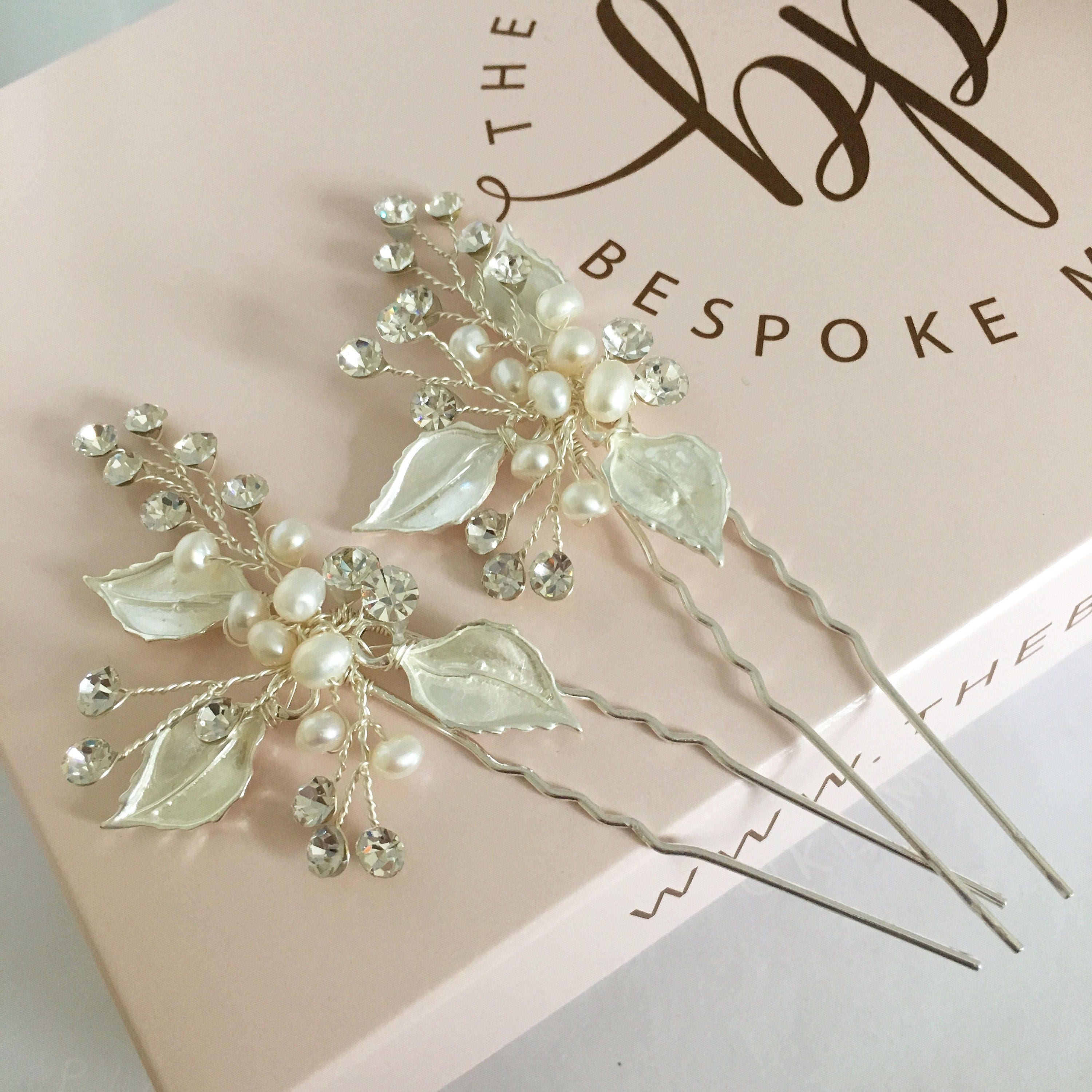 Silver Hair Pins Bridal Hair Pins Silver Bridesmaid Hair Etsy