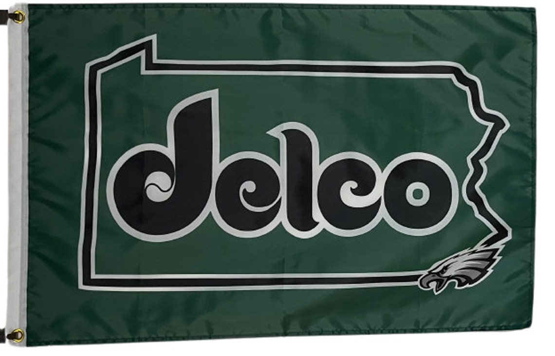 Delco Phila Pennsylvania Pa Flag 3 X 2 Feet 2 Sided Green Black White ...
