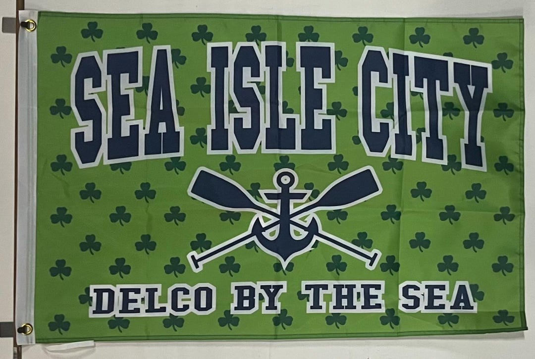 Sea Isle City Delco by the Sea Flag 3 X 2 Feet Blue Green White ...
