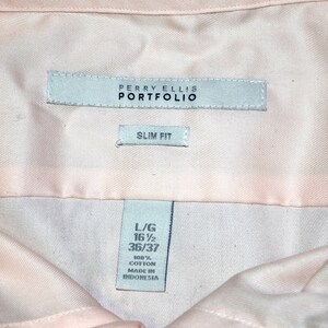 Vintage Perry Ellis Rose Shirt Mens Solid Oxford Button Down Slim Fit ...