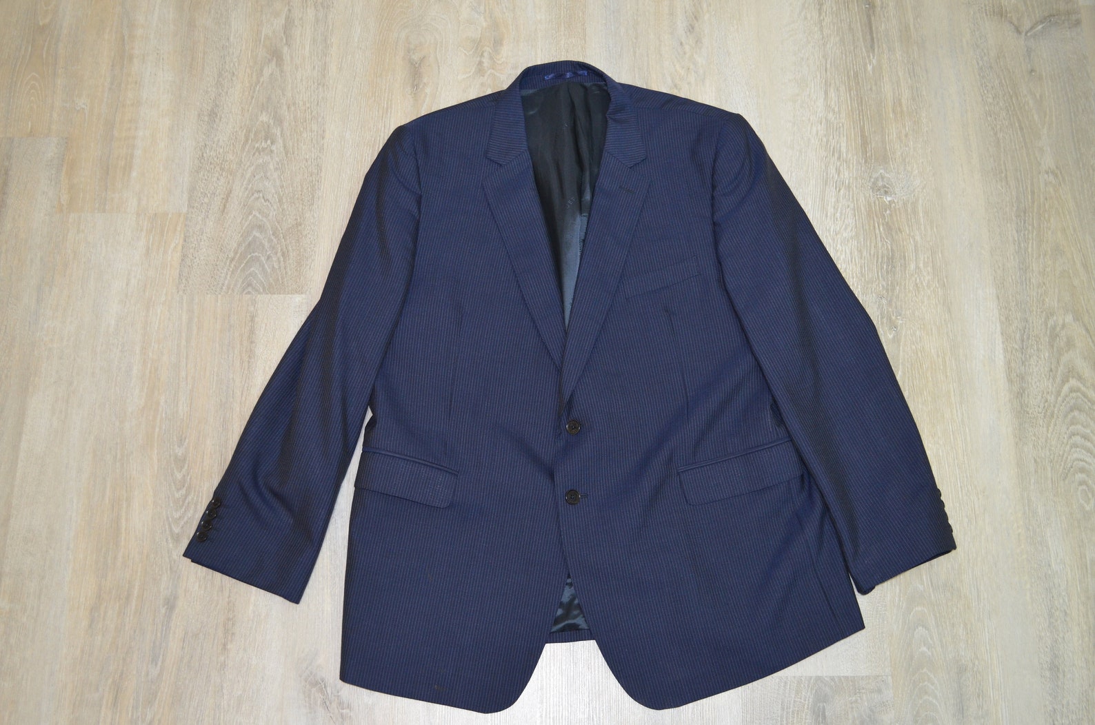 Vintage Jaeger Mens Blazer Classic Dark Navy Blue Wool Single-breasted ...