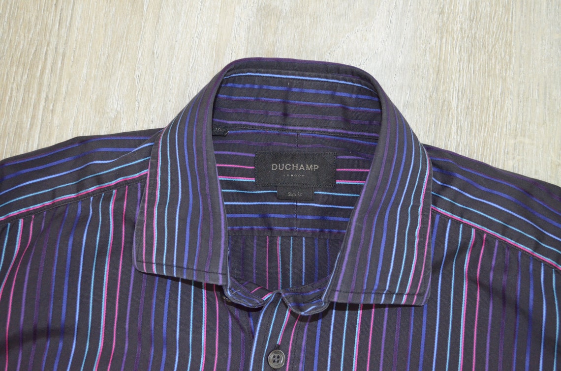 Vintage DUCHAMP London Mens Shirt Multicolor Striped Slim Fit - Etsy