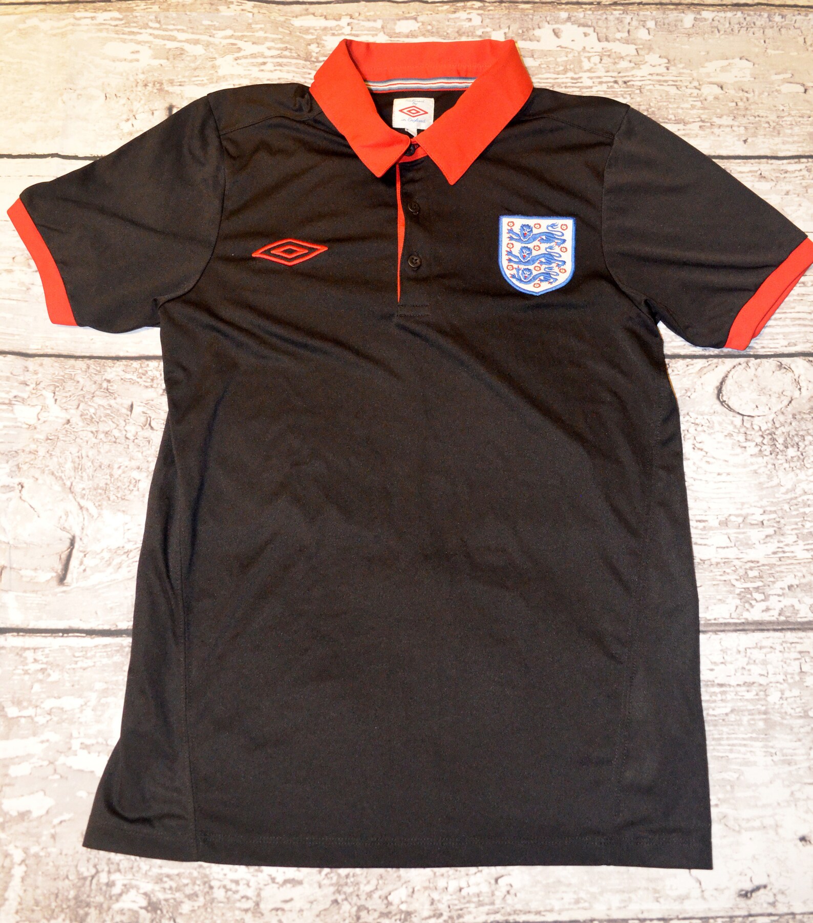 England National Team T-shirt Umbro Away Soccer Shirt MENS Size S ...