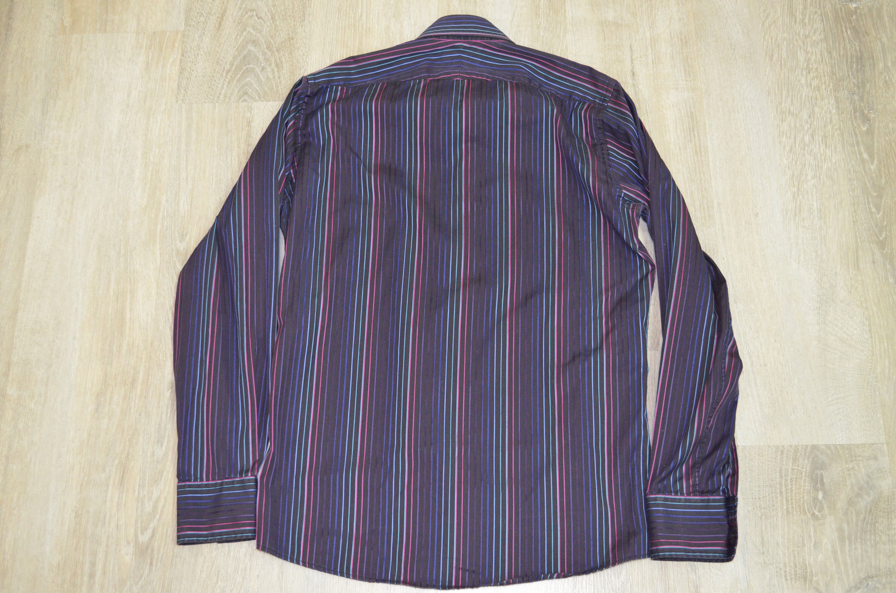Vintage DUCHAMP London Mens Shirt Multicolor Striped Slim Fit Oxford ...