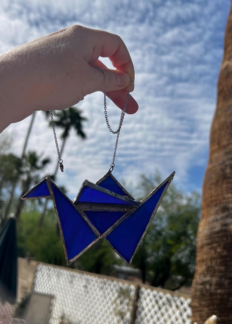 Stained Glass Origami Crane - Etsy