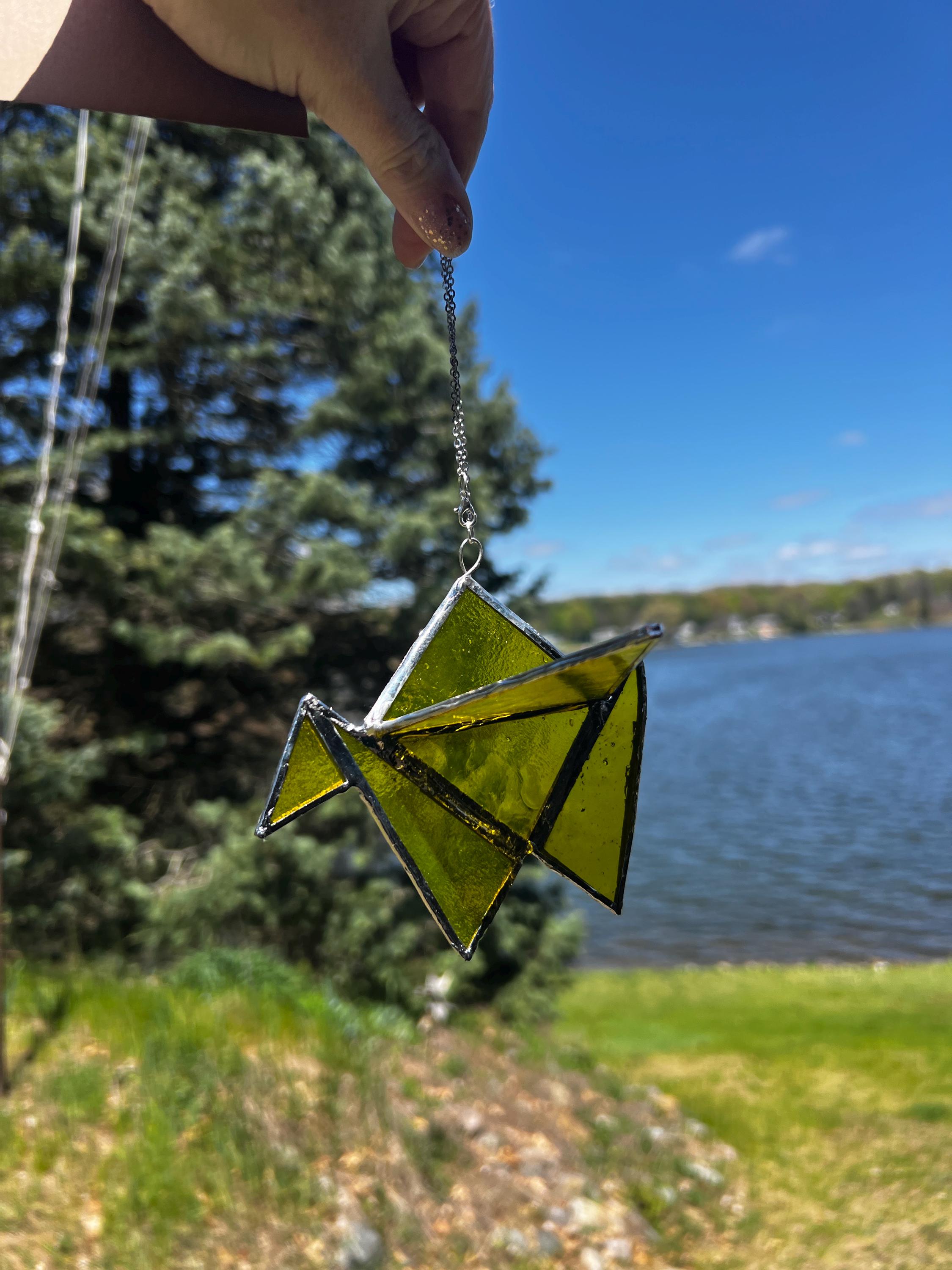 Stained Glass Origami Crane - Etsy