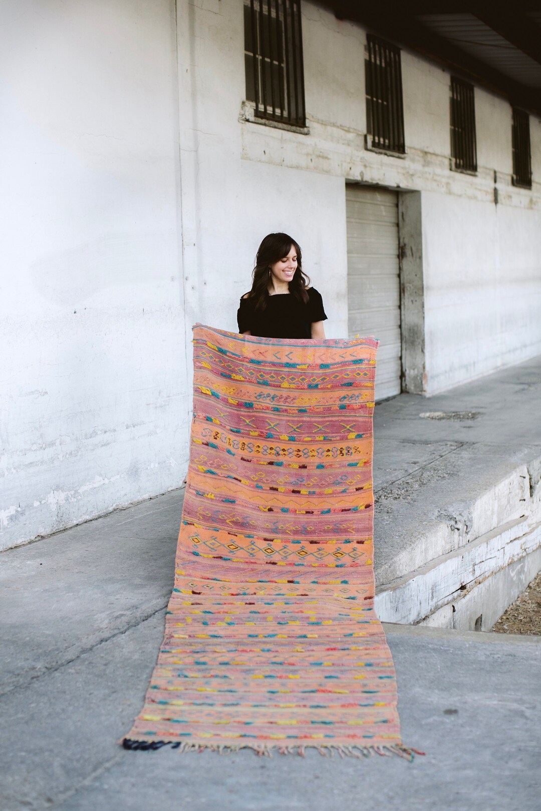 POPSICLE - Vintage Boujad Moroccan Rug (orange, Peach, Purple, Pink ...