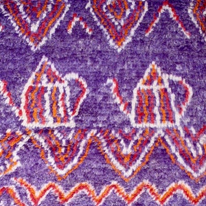 GENIE - Rare Vintage Rehamna Rug (purple, Orange, Cream Tones -5x8 ...