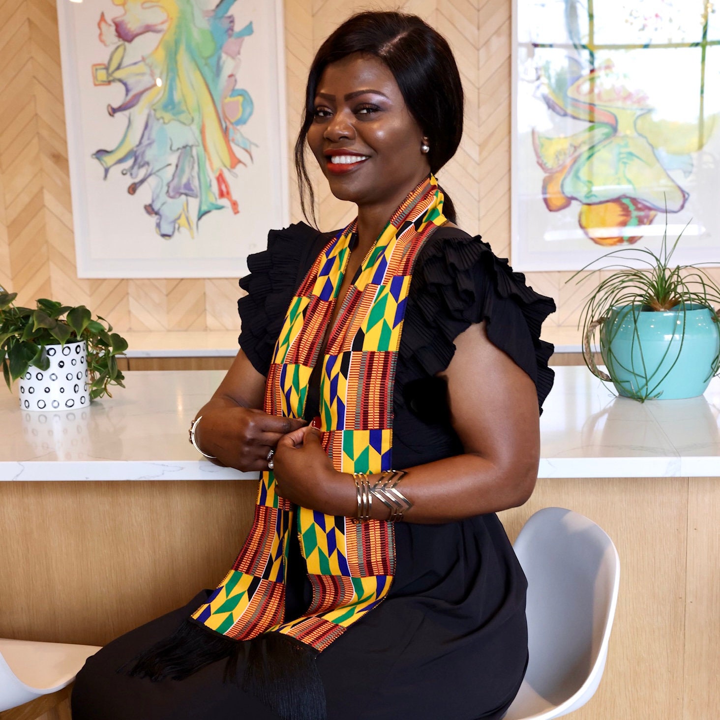 Versatile African Pattern Kente Print Stoles, Perfect for a Variety of ...