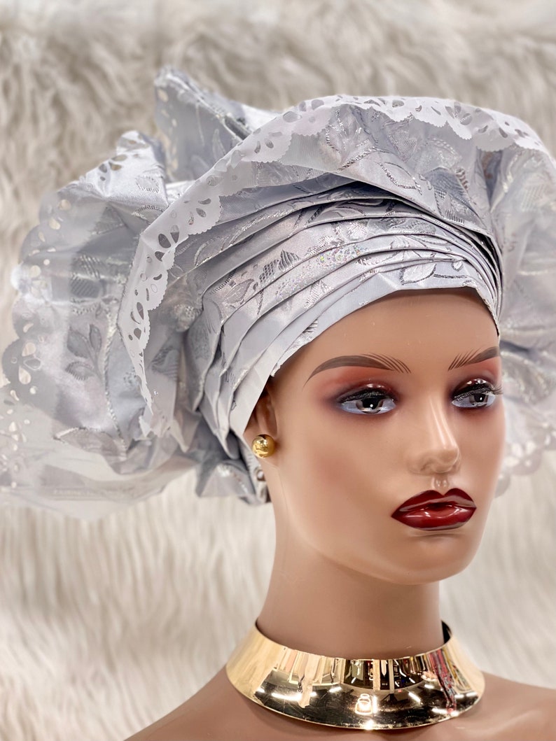Nigerian Gele Style Head Wrap – African Bridal Head Cover - Etsy