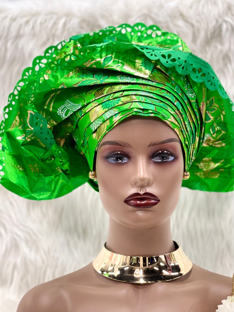 Nigerian Gele Style Head Wrap – African Bridal Head Cover - Etsy