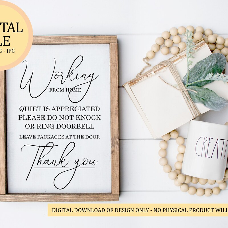 Work From Home Sign - Etsy