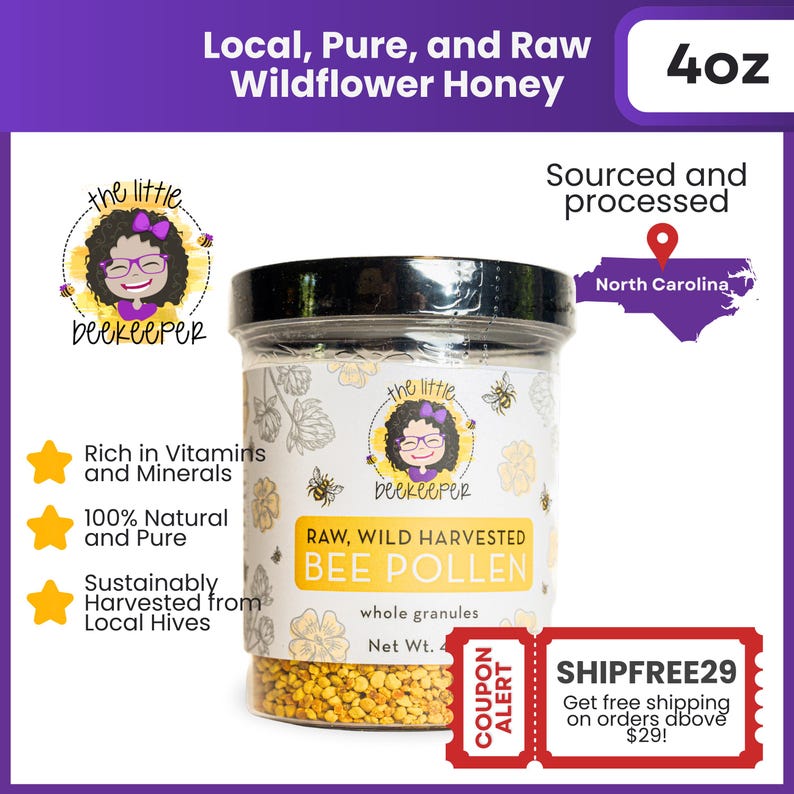 100% Raw Wild Harvested Bee Pollen | the Little Beekeeper - Etsy