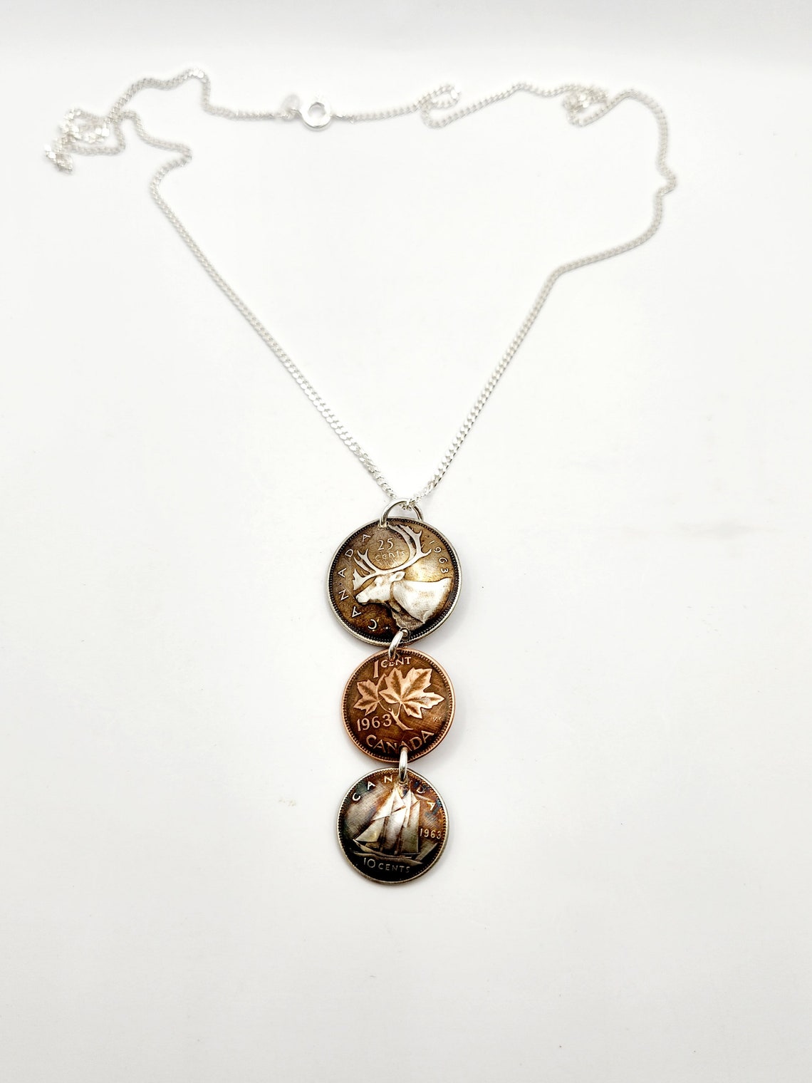 Triple Coin Necklace Made With Old Canadian Coins. - Etsy Canada