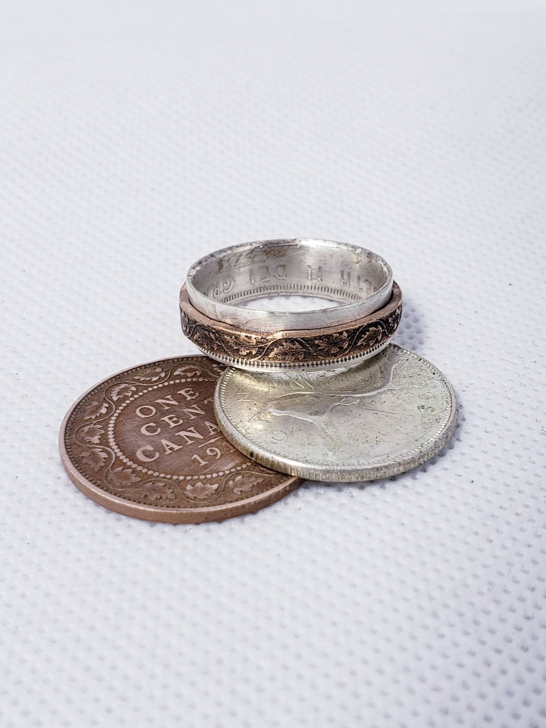 Spinner Coin Ring. Handmade From Old Silver Canadian Quarters and 100 ...