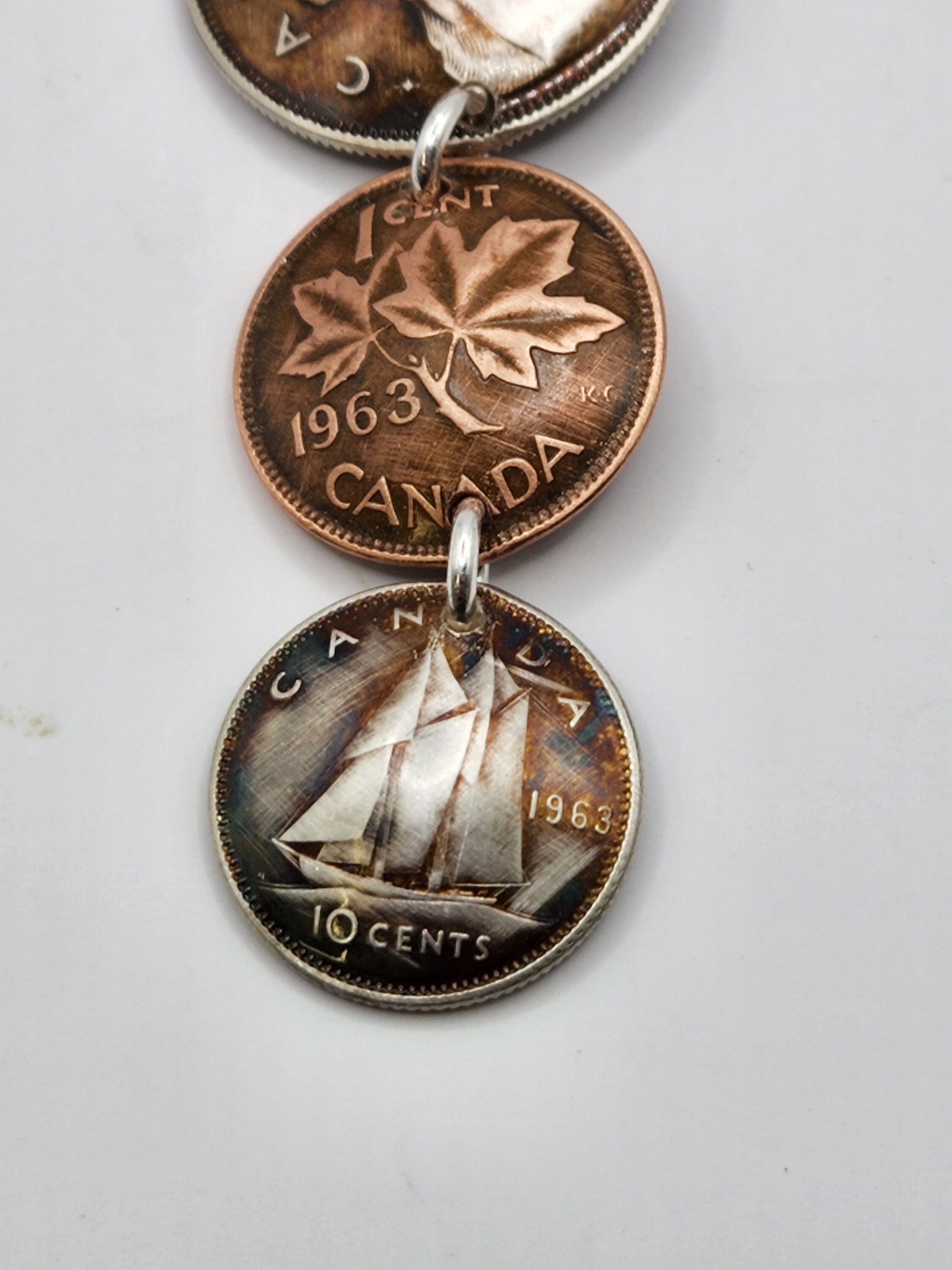 Triple Coin Necklace Made With Old Canadian Coins. - Etsy Canada