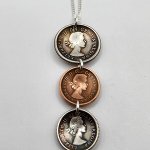 Triple Coin Necklace Made With Old Canadian Coins. - Etsy