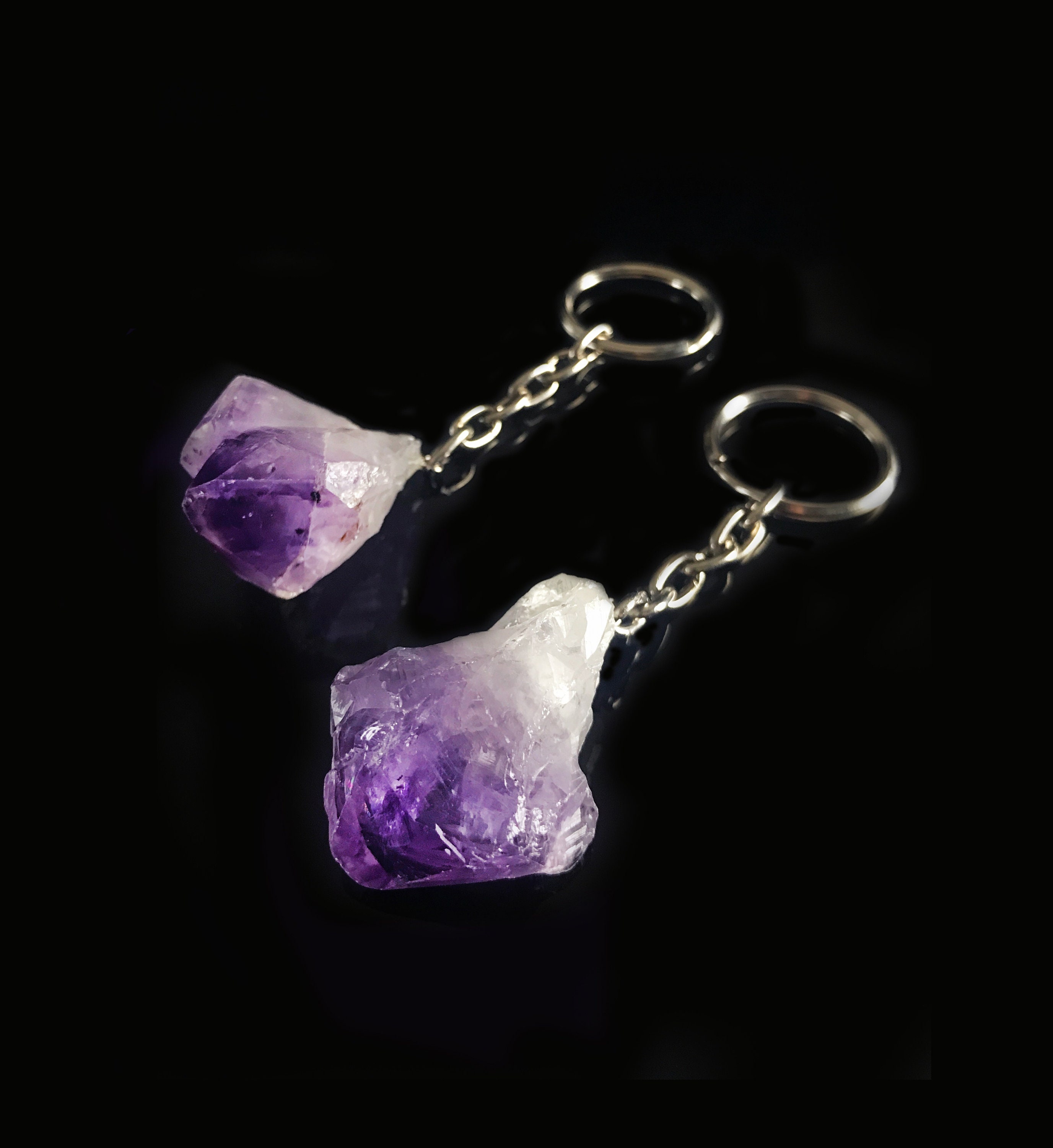 Amethyst KeyChain Crystal Key Chain Gothic Home Decor | Etsy