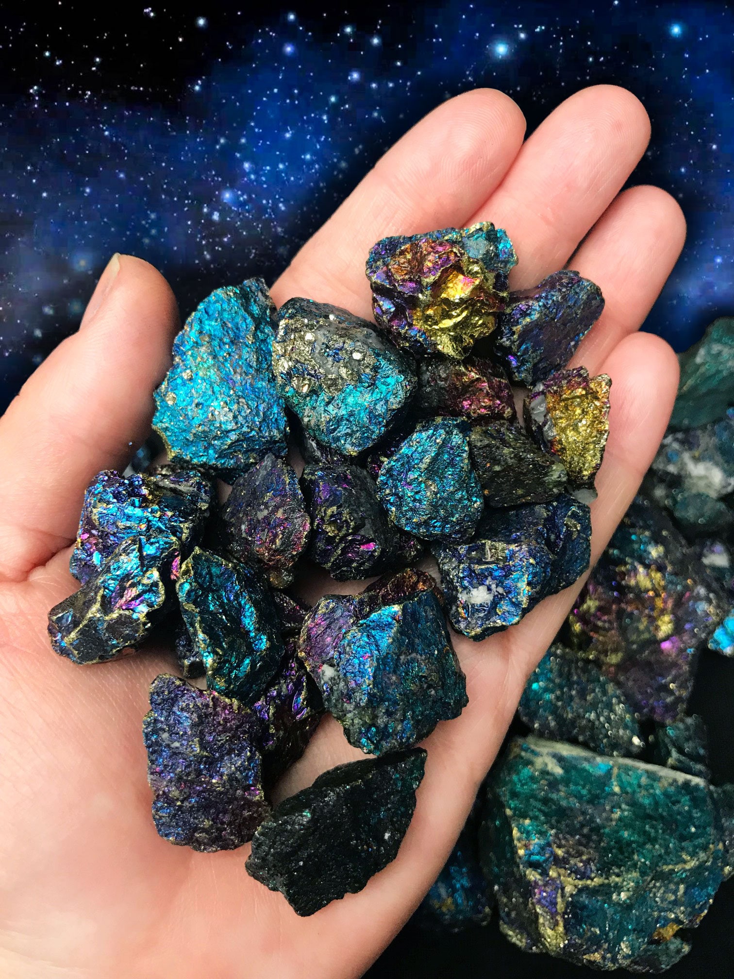 Rainbow Crystal Peacock Ore Stone Pyrite Crystal Healing - Etsy